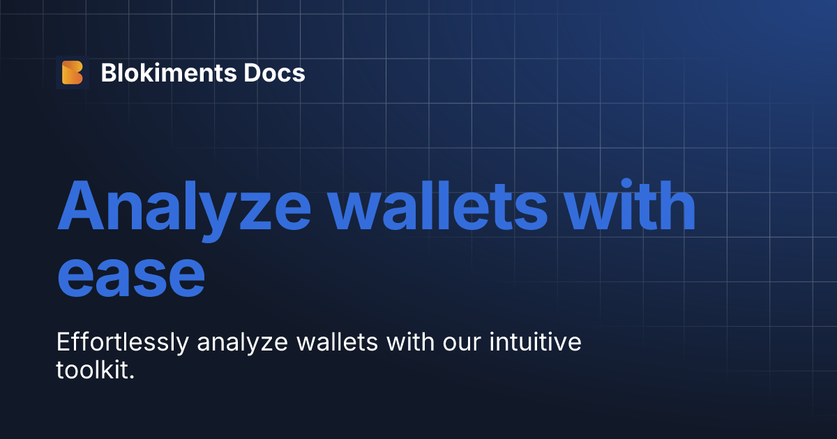 Analyze wallets with ease | Blokiments Docs